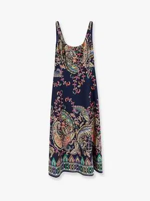 Etro Dress With Iconic Multicolor Print - Blue
