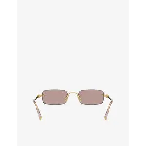 Miu Miu Mu B50s Rectangle-frame Metal Sunglasses