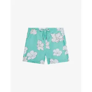 Ted Baker London Ampbell Floral-print Recycled-polyester Swim Shorts - Mint