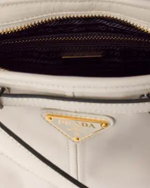 Prada Bonnie Small Leather Handbag - White