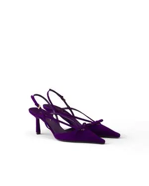 Prada Suede Slingback Pumps - Violet