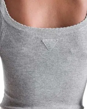 Prada Ribbed Knit Cashmere Tank Top