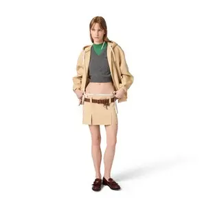 Miu Miu Cashmere Cropped Turtleneck Sweater - Slate/green