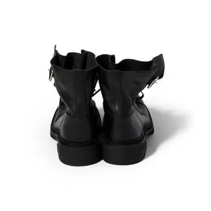 Miu Miu Leather Lace-up Booties