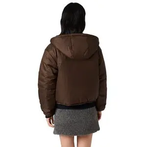 Miu Miu Cropped Ripstop Down Jacket - Cocoa Brown