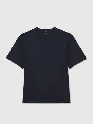 REISS Airwater-cotton Relaxed-fit T-shirt - Navy