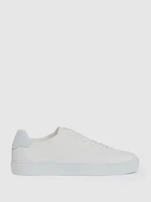 REISS Finley Knitted Low-top Trainers - White
