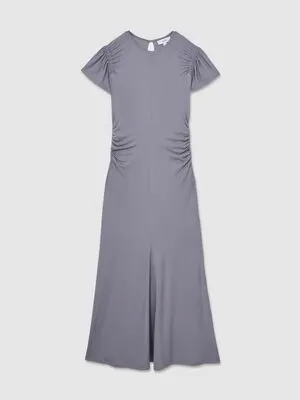 REISS Helia Blend Ruched Jersey Maxi Dress