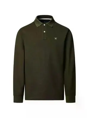 HACKETT LONDON Logo-embroidered Long-sleeve Polo Shirt - Green