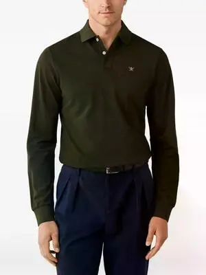HACKETT LONDON Logo-embroidered Long-sleeve Polo Shirt