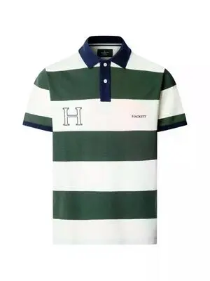 HACKETT LONDON Striped Polo Shirt - Green