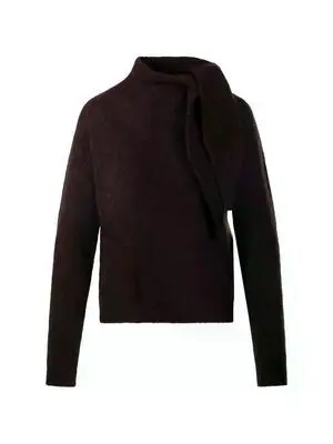 ROBERTO COLLINA Tie-detail Turtleneck Sweater - Brown