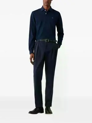 HACKETT LONDON Logo-embroidered Long-sleeve Polo Shirt