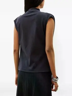 Ba&sh Draped High-neck Sleeveless Top - Blue