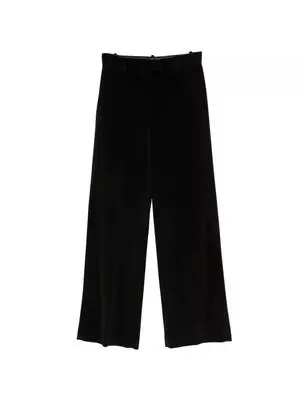 CIRCOLO 1901 Wide-leg Velvet-effect Trousers - Black