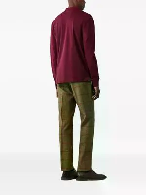 HACKETT LONDON Logo-embroidered Long-sleeve Polo Shirt