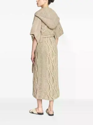 Malo Cable-knit Hooded Coat