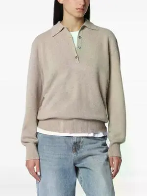 RÓHE Button-down Polo Shirt - Neutrals