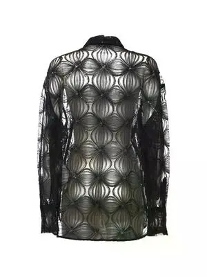 GENNY Embellished Floral-lace Shirt