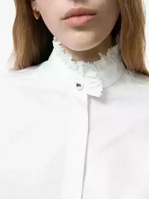 Burberry Classic Fit Ruffled Cotton Poplin Shirt