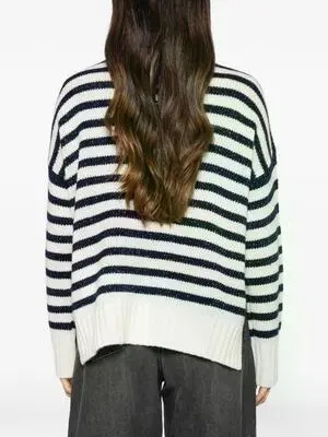 ERMANNO FIRENZE Striped Logo-patch Roll Neck Sweater
