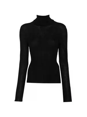 ROBERTO COLLINA Ribbed-knit Roll-neck Sweater - Black