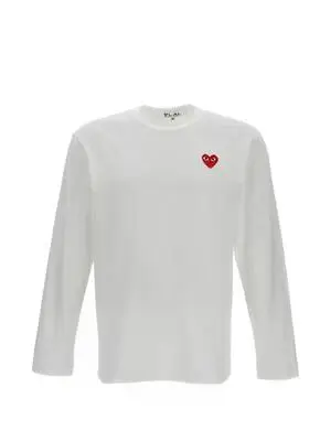 Play Comme Des Garcon Heart-patch Long-sleeve T-shirt