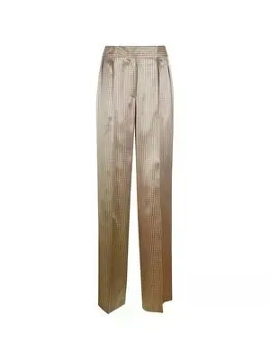 Kiton Check Pleated Trousers - Neutrals
