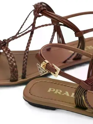 Prada Braided Cage Sandals