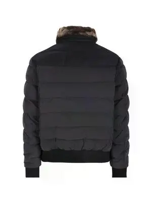 MOORER Padded Faux-fur-trim Coat - Blue