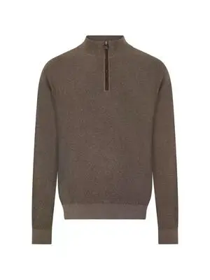 Paul & Shark Quarter-zip Long-sleeve Sweater - Brown