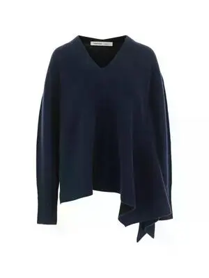 Carven Asymmetric V-neck Sweater - Blue