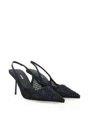 LE SILLA Gilda Crystal-embellished Mesh Pumps
