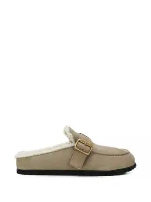 Prada Buckle-fastening Shearling-lined Slides