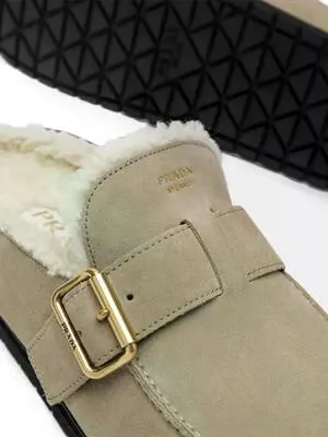 Prada Buckle-fastening Shearling-lined Slides