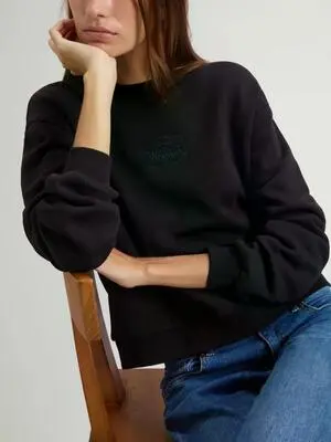 Woolrich Embroidered Logo Crew Neck Sweatshirt - Black