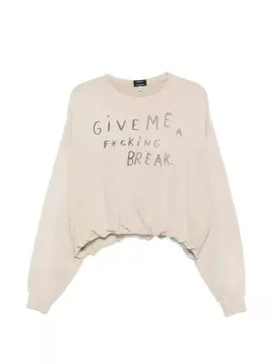 R13 Give Me A Break Baloon Cotton Sweatshirt