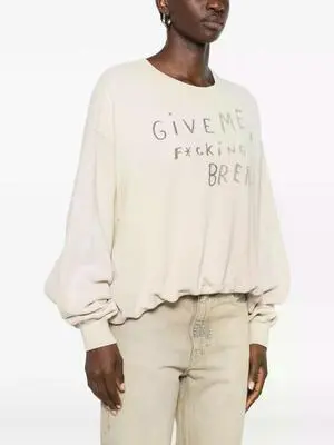 R13 Give Me A Break Baloon Cotton Sweatshirt