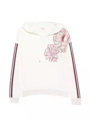Liu Jo Floral-intarsia Side-stripe Hoodie
