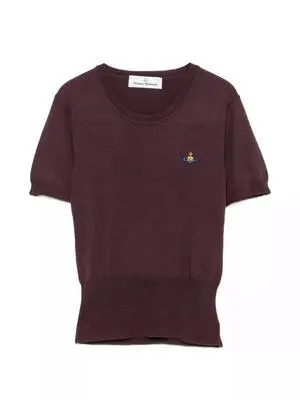 VIVIENNE WESTWOOD Bea Orb-embroidered Short Sleeve Sweater - Purple