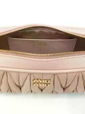 Miu Miu Matelassé Leather Shoulder Bag - Pink