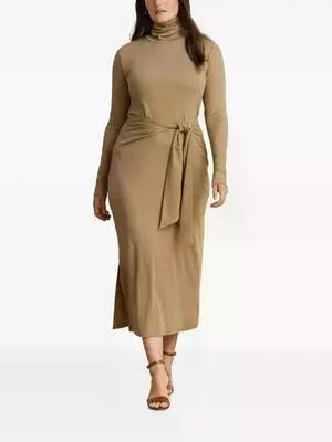 Ralph Lauren Tie-front Turtleneck Midi Dress