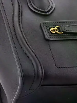 Celine Luggage Bag Smooth Leather Nano Crossbody Bag - Black