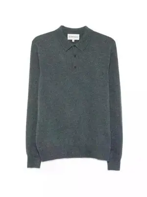 Eric Bompard Long-sleeve Button-placket Polo Shirt - Blue