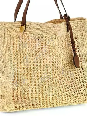 Mulberry Crochet Woven-raffia Tote Bag