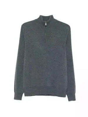 Eric Bompard Zip-neck Cashmere Knit - Green