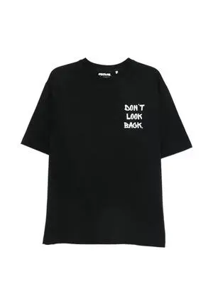 GEORGE. Slogan-print Crew-neck T-shirt - Black