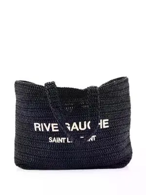 Saint Laurent Rive Gauche Supple Raffia Tote Bag - Black