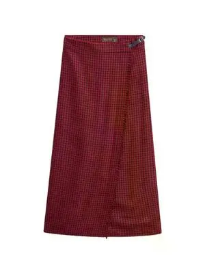 Woolrich Checked Wraparound Midi Skirt - Red