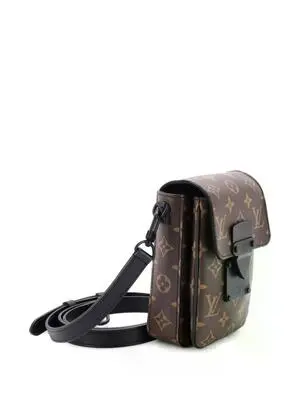 LOUIS VUITTON S Lock Vertical Wearable Wallet Macassar Monogram Canvas Crossbody Bag